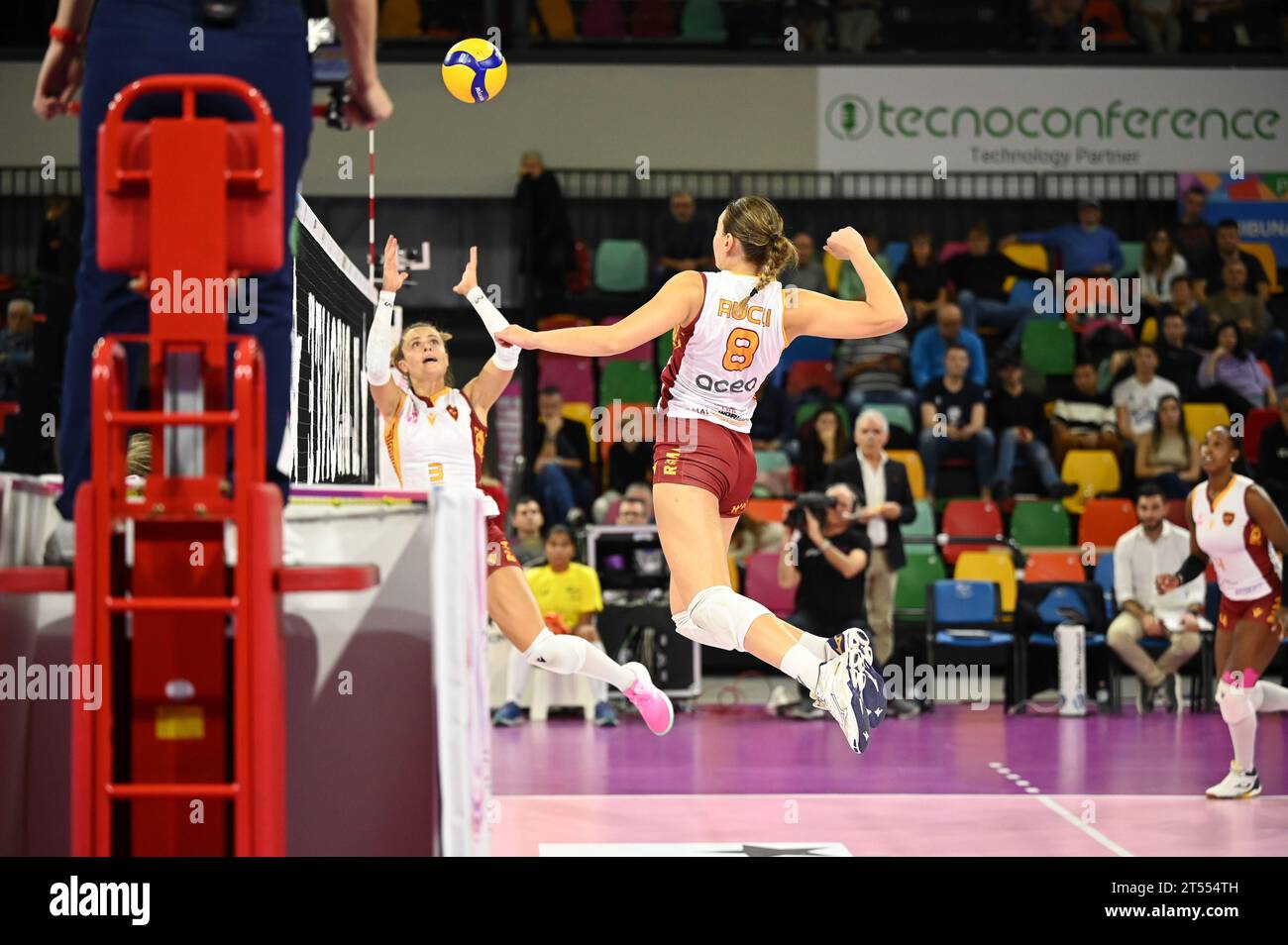 Florence, Italy. 01st Nov, 2023. Michela Rucli (Roma Volley Club) spike ...