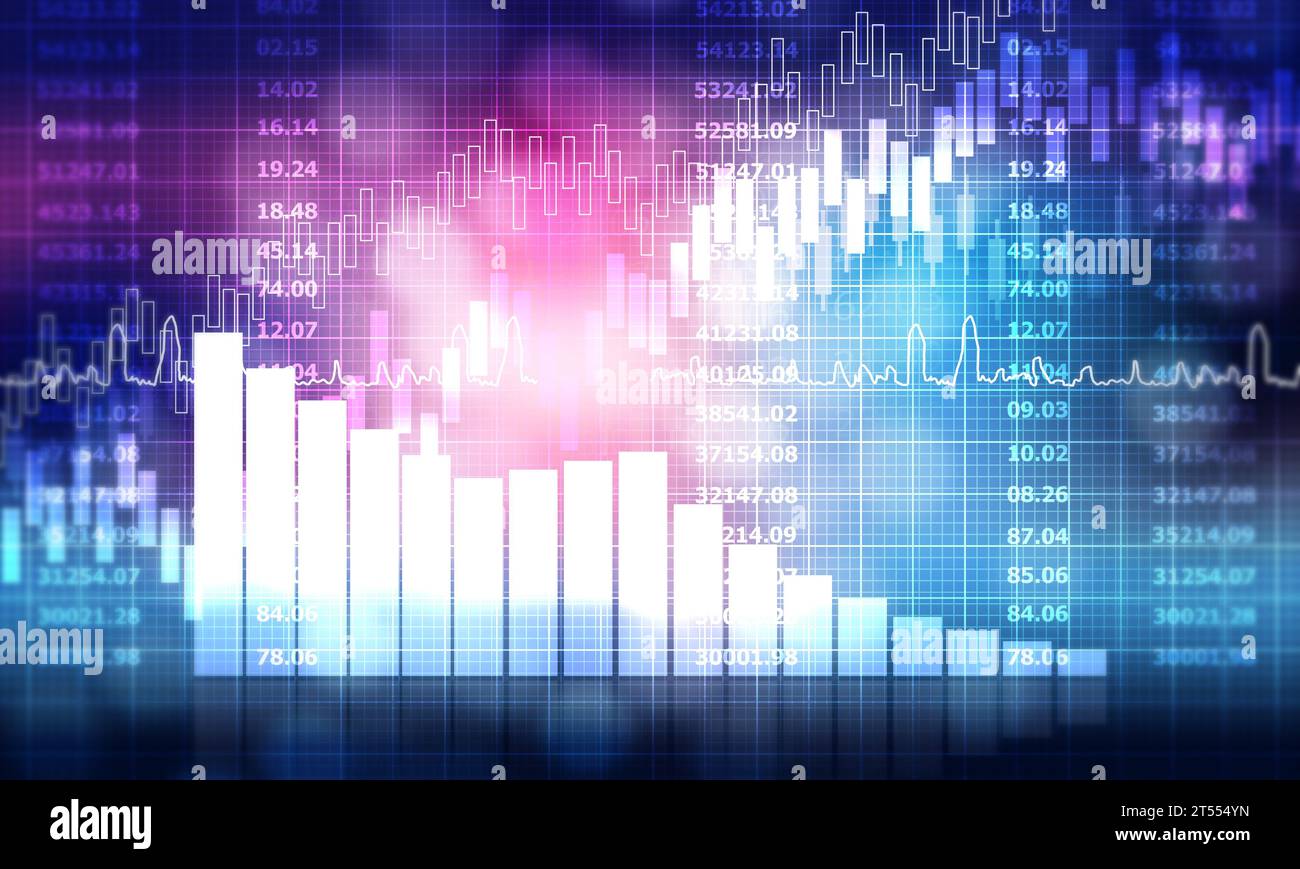 stock market finance graph background with abstract Growth graph chart ...