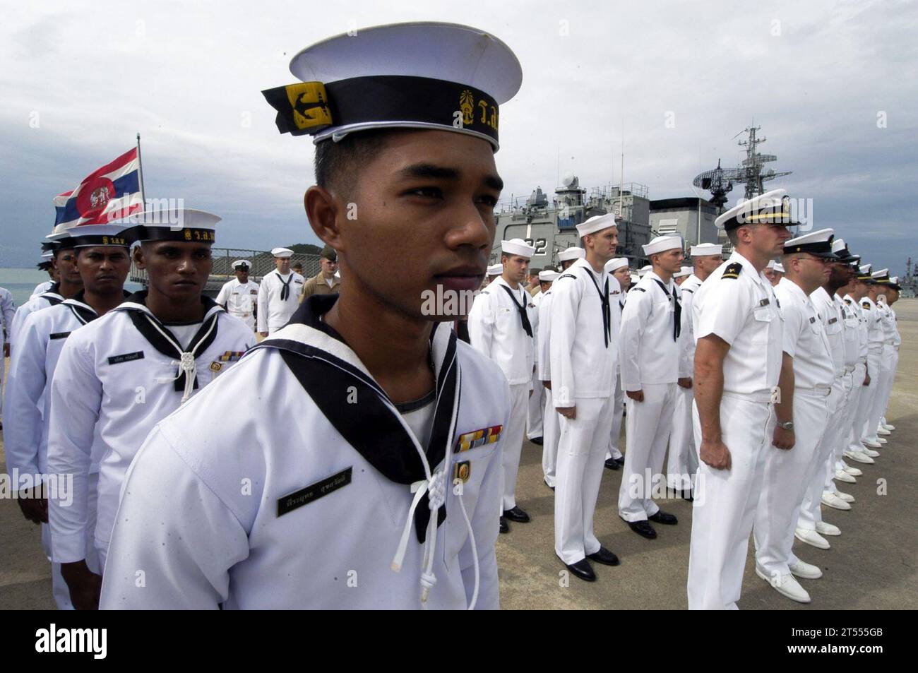 foreign, formation, navy, Sailors, thi, Uniform, Whites Stock Photo - Alamy