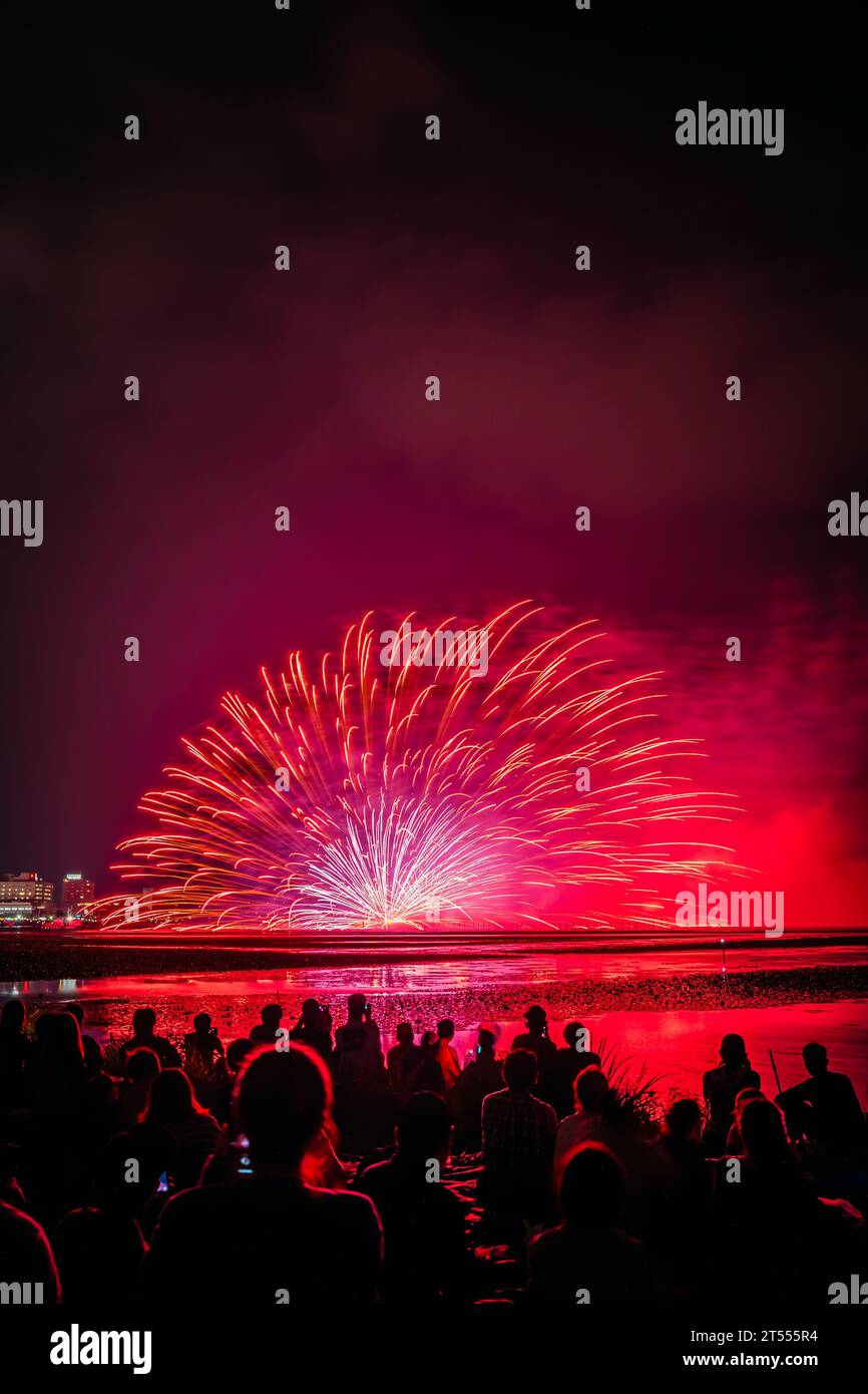 Lake Suwa Fireworks Display Stock Photo - Alamy