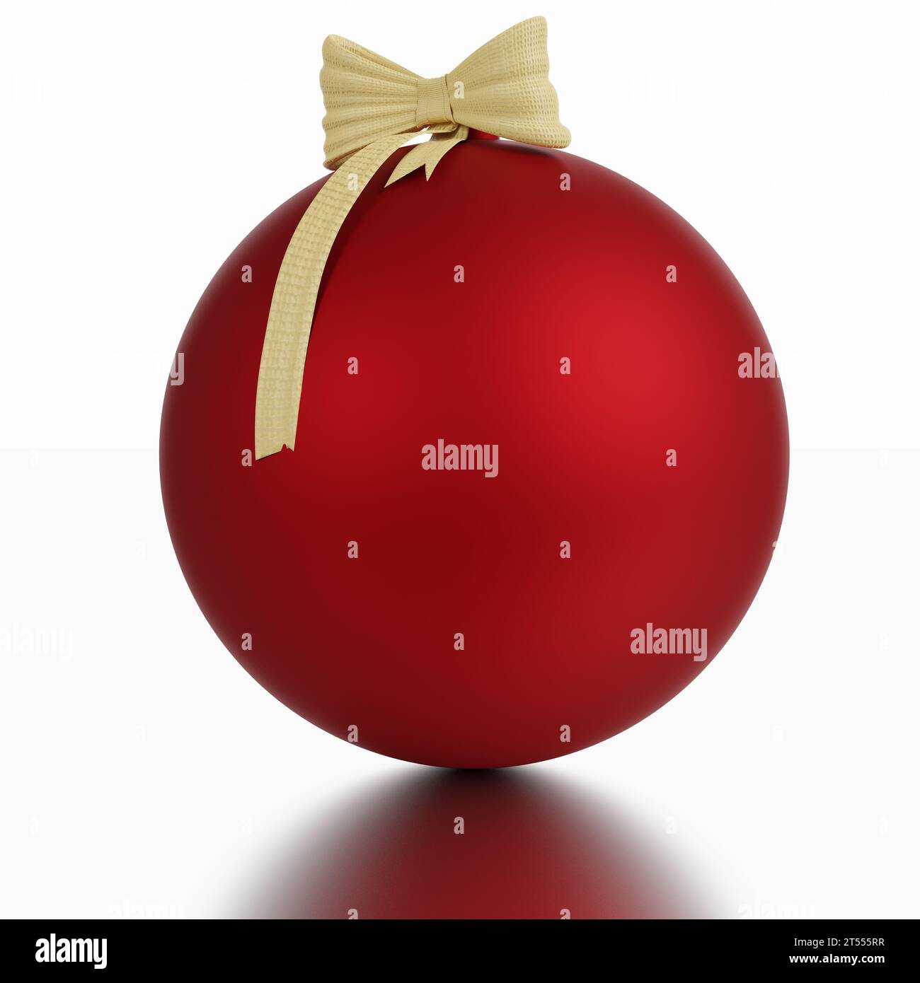 Christmas. Decorated Christmas ball on white background with reflection ...