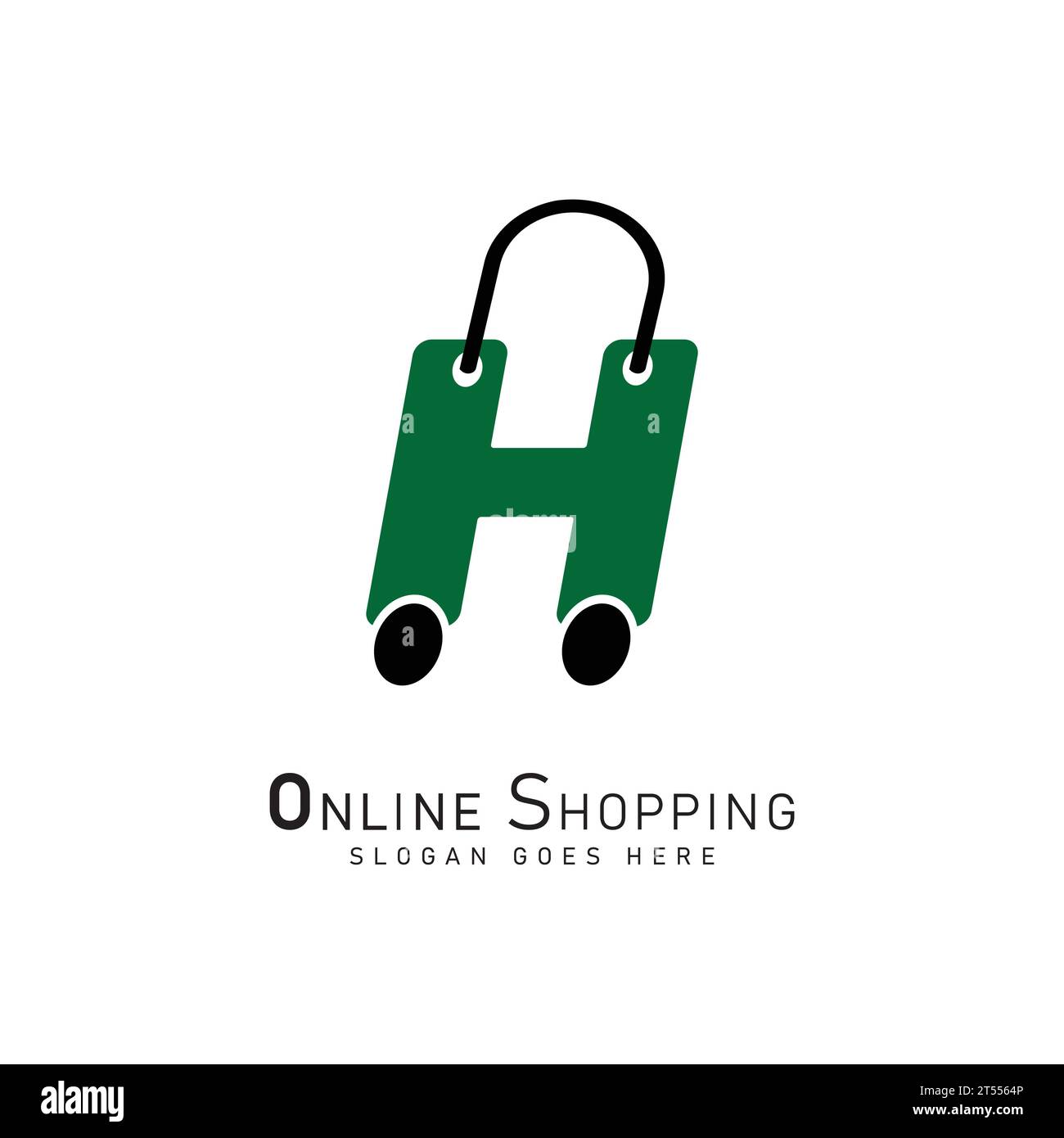 Letter H for Shopping Logo template, ecommerce icon. Alphabet H bag ...