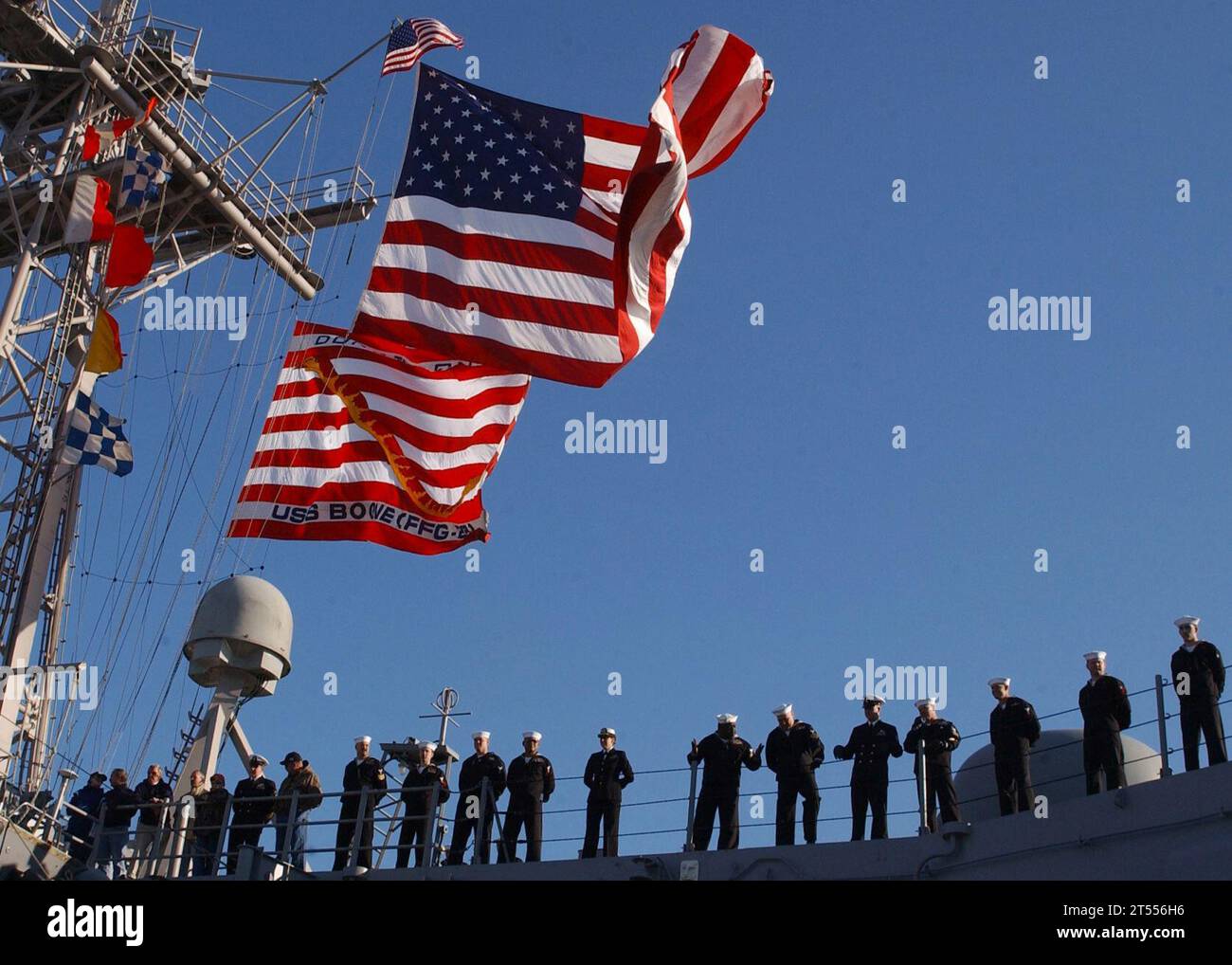 Frigate, man the rail, people, Sailor, ship, USS Boone Stock Photo - Alamy