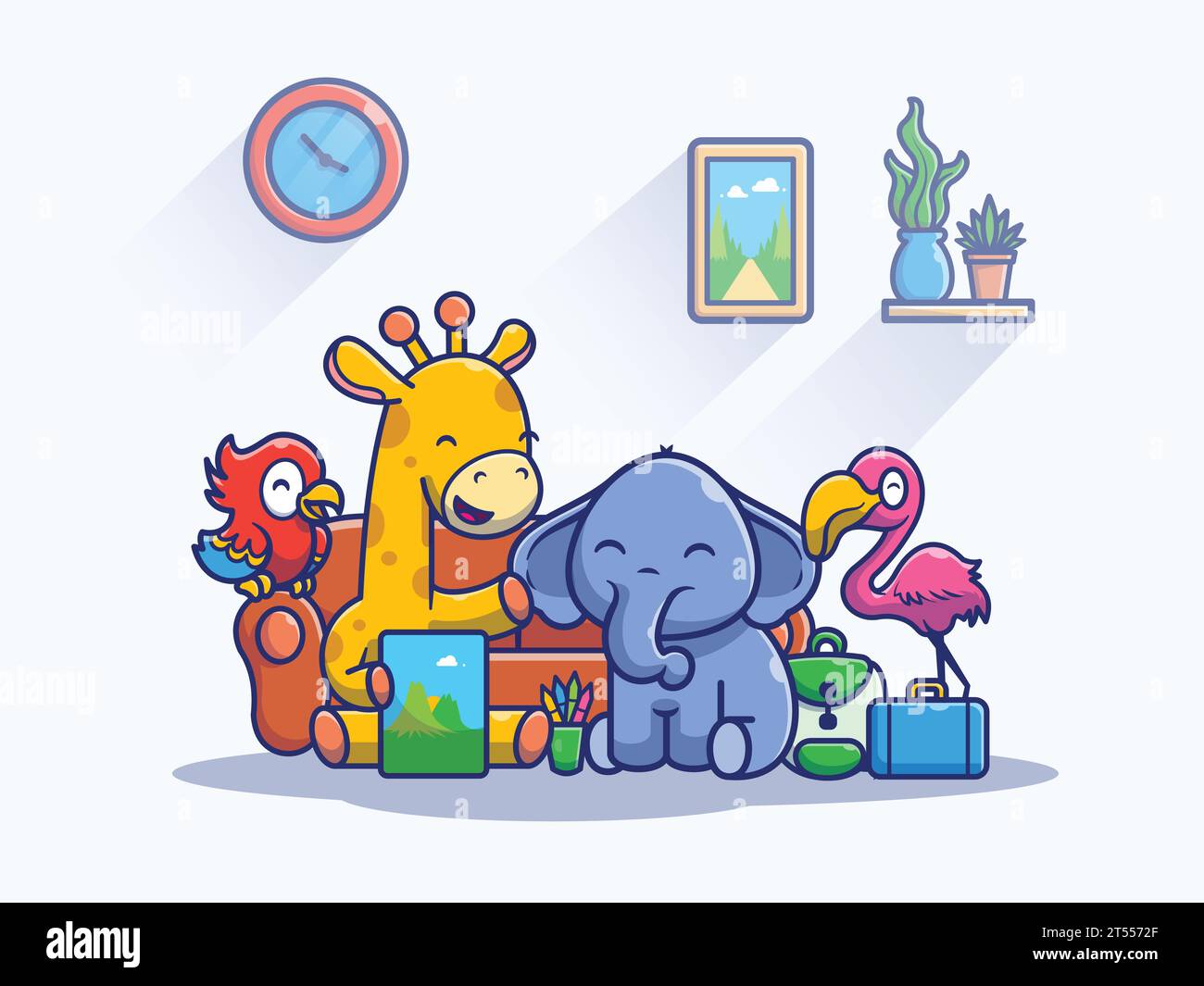 Jungle animals together Stock Vector Images - Alamy