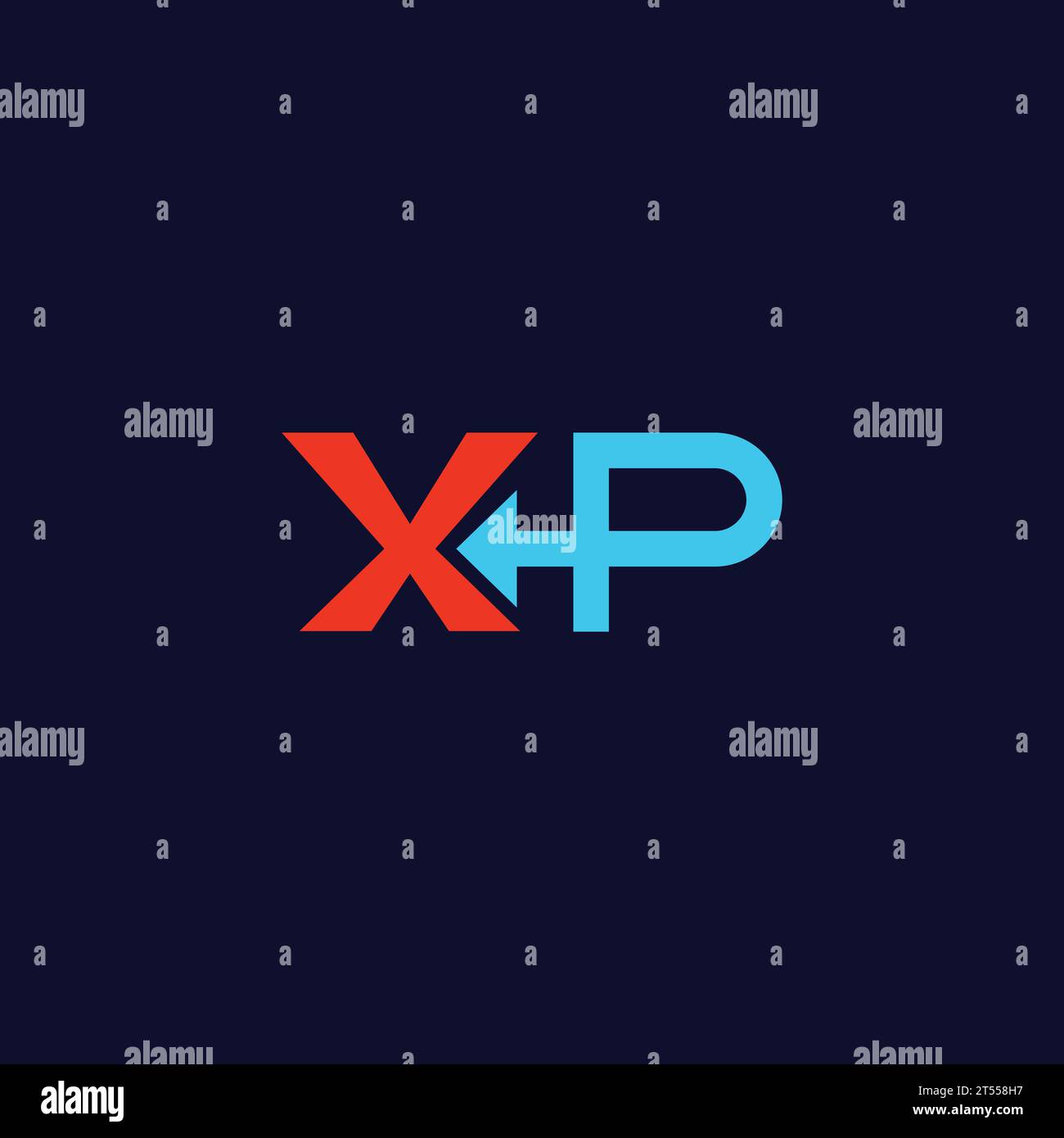 Initial letter xp x h p and arrow sign logo Vector Image Stock Vector ...