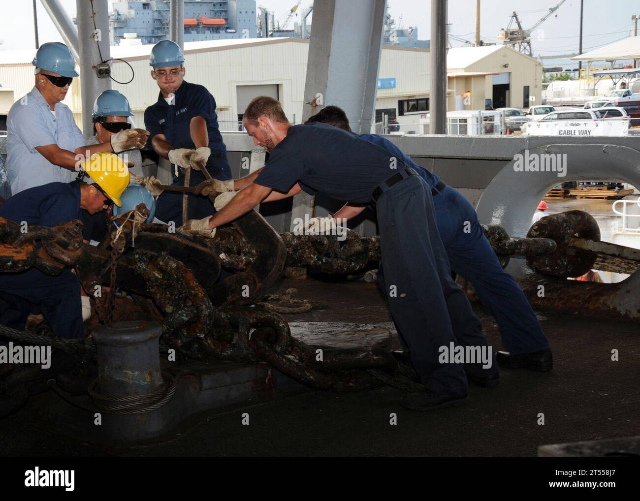 Guam, msc, POLARIS POINT, Sailors, Sea Trials, submarine tender, U.S ...