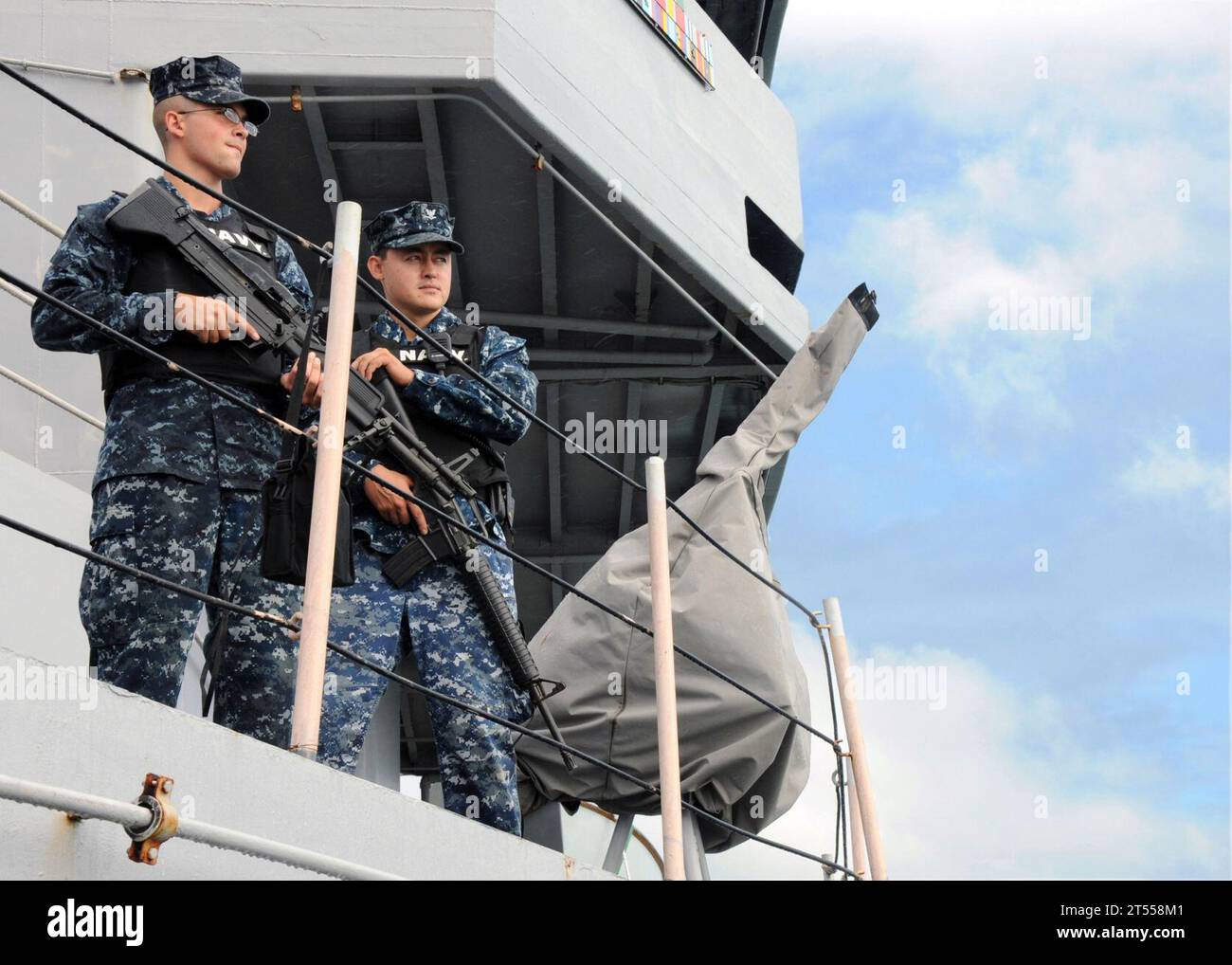 Guam, msc, POLARIS POINT, Sailors, Sea Trials, submarine tender, U.S ...