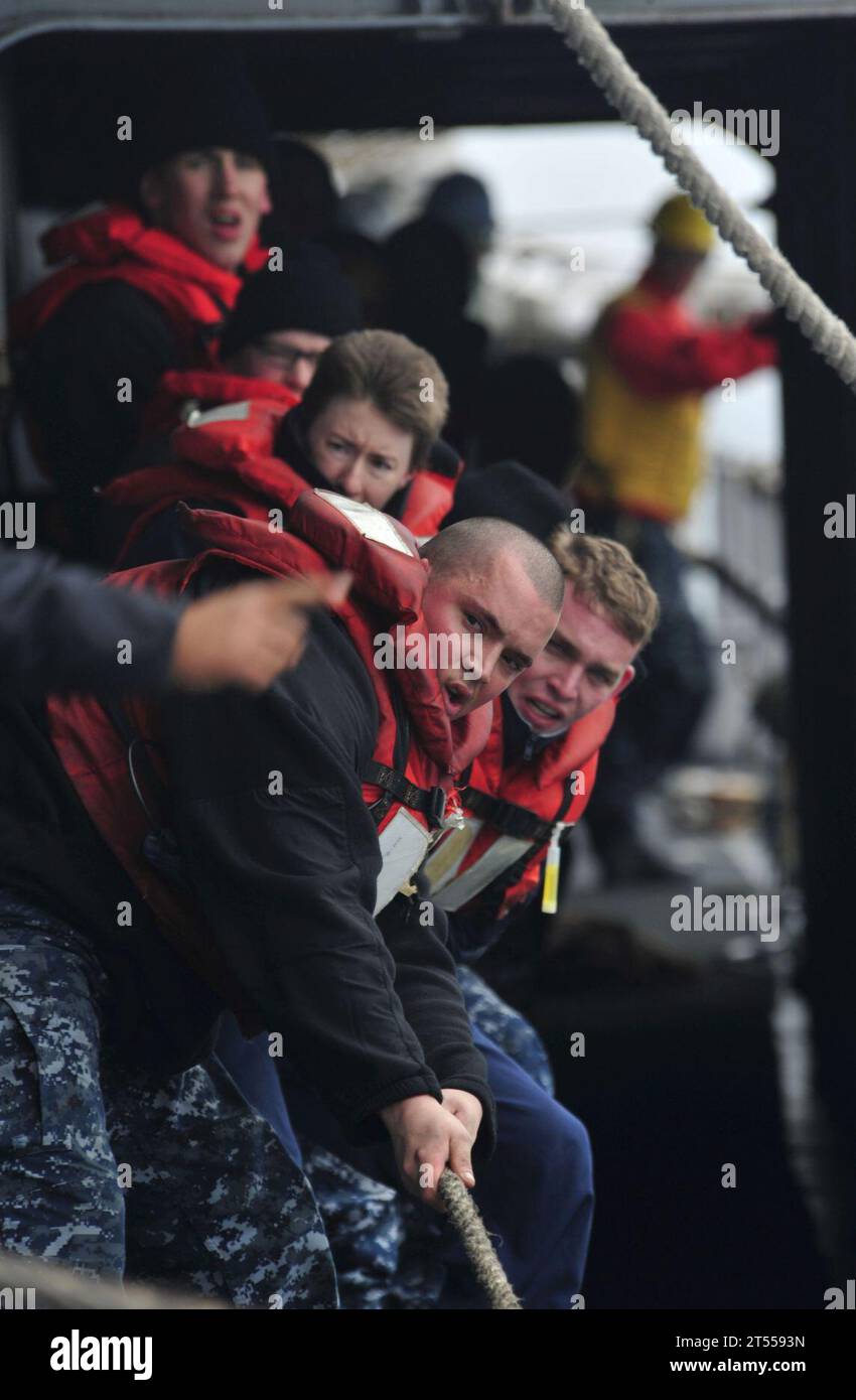 Guided-missile cruiser, heave lines, navy, people, REPLENISHMENT AT SEA ...