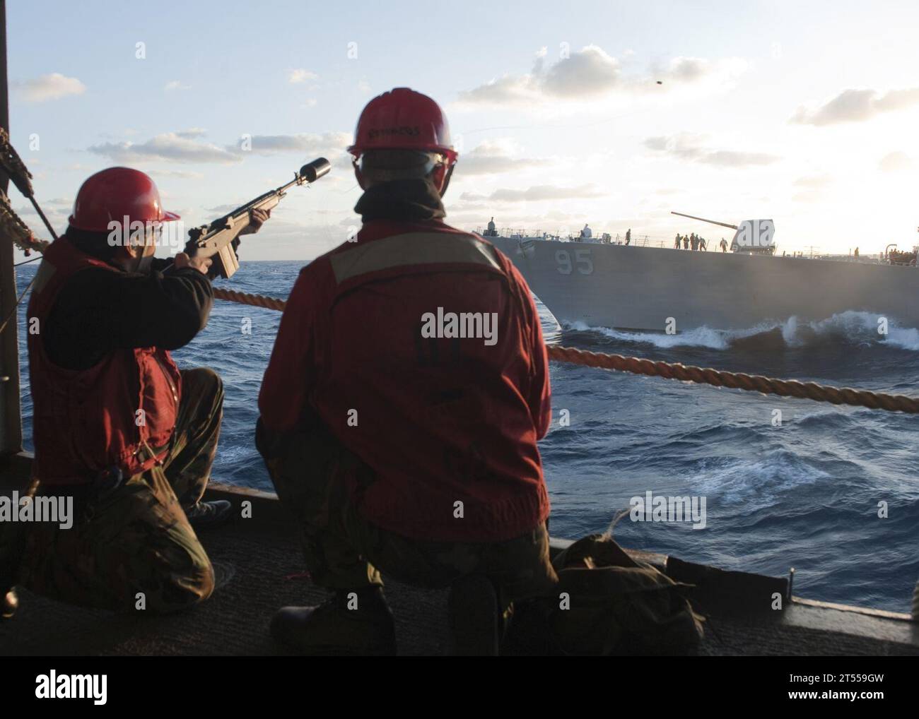 Guided-Missile Destroyer, navy, REPLENISHMENT AT SEA, USS Enterprise ...