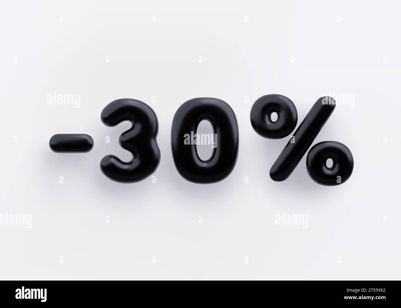 Black 3D discount sign minus 30 percent on a white background Stock ...