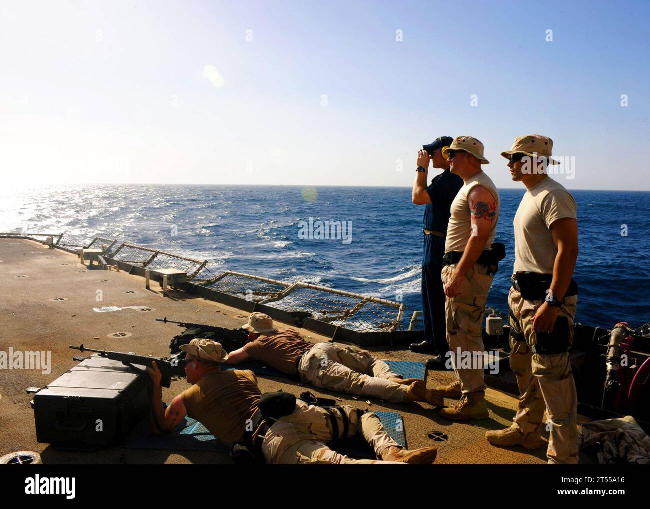 GULF OF OMAN, live-fire, m-14 rifle, U.S. navy , USS Leyte Gulf (CG 55 ...