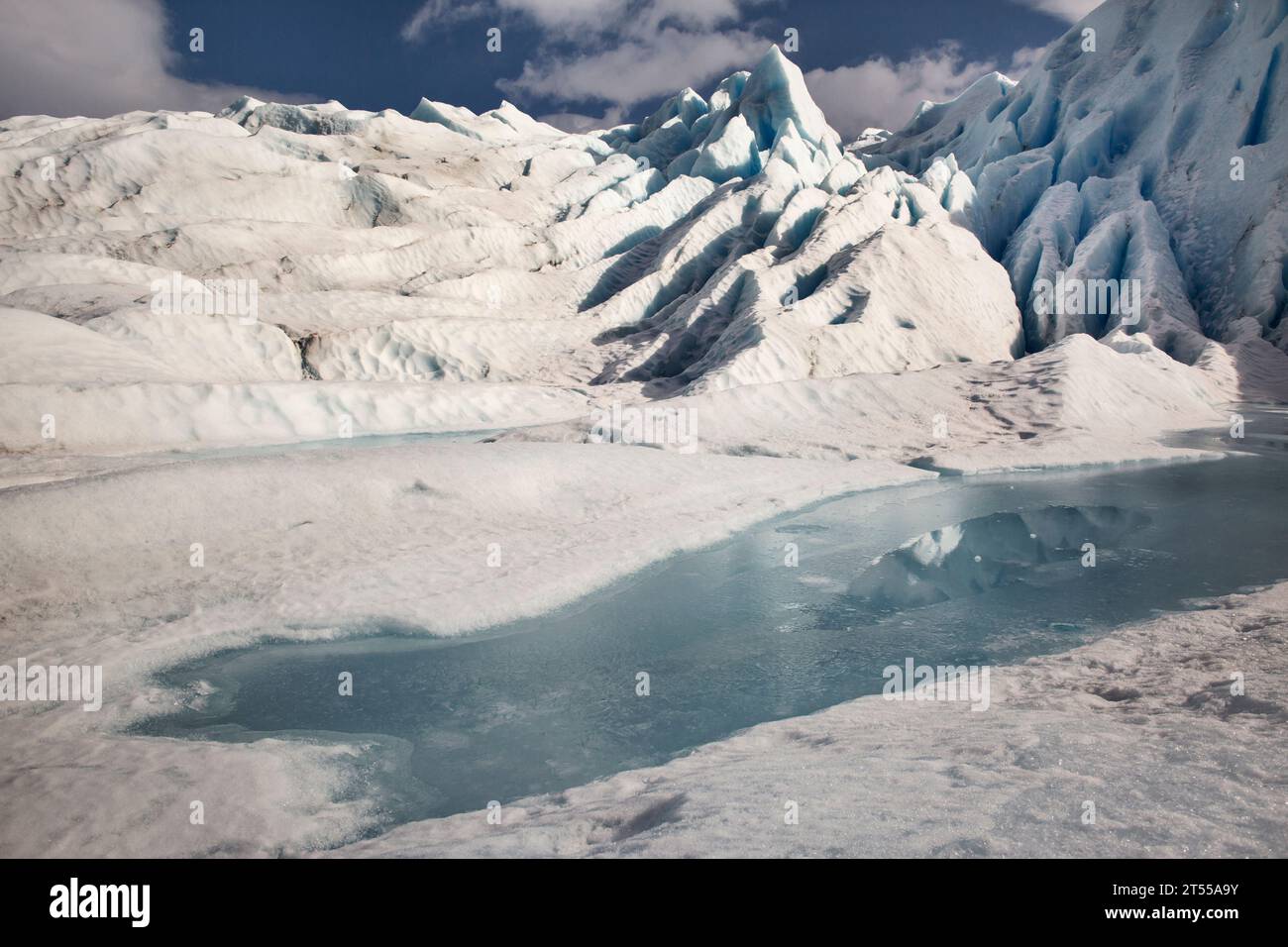 Small lake of melted ice in Perito Moreno Glacier Stock Photo - Alamy