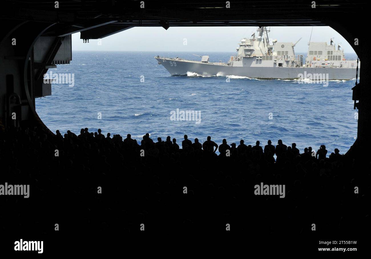 HANGAR BAY, the guided-missile destroyer USS Farragut (DDG 99), USS ...