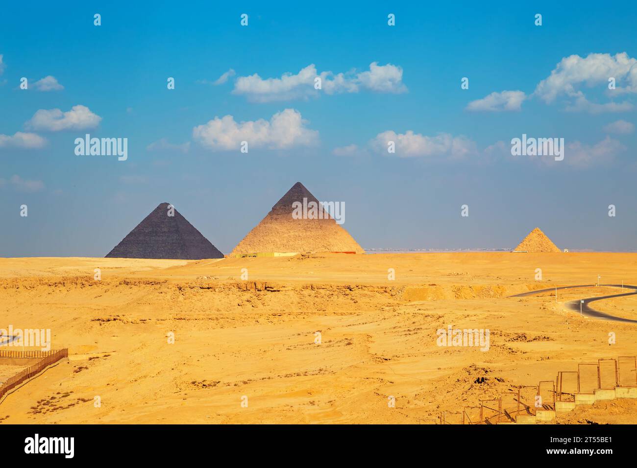 Great Egyptian pyramids. The black pyramid is an unusual natural ...