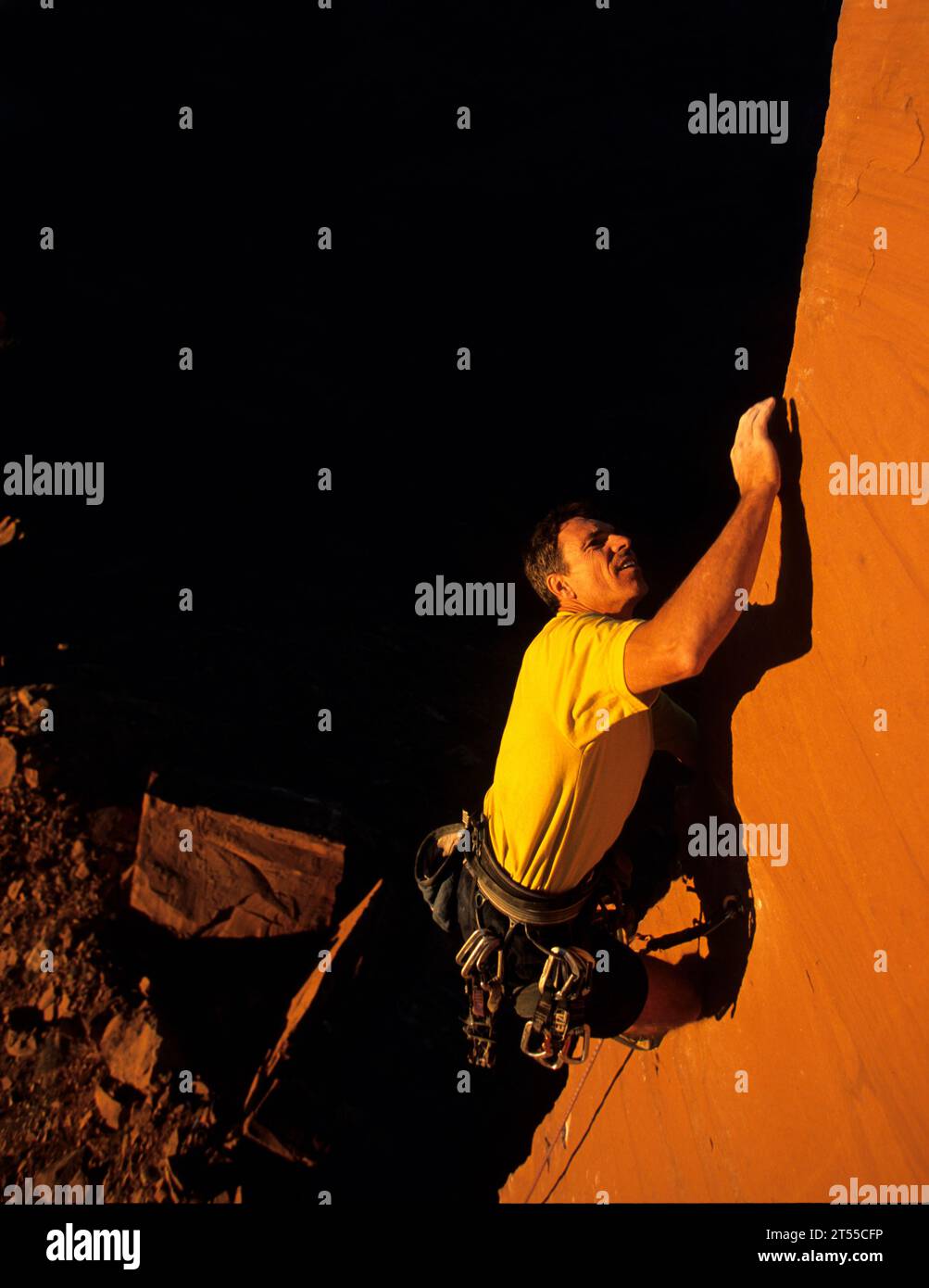 Rock climbing, Utah Stock Photo - Alamy