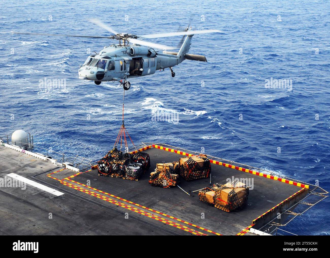 helicopter, helo, msc, RAS, replenishment, vertrep Stock Photo - Alamy