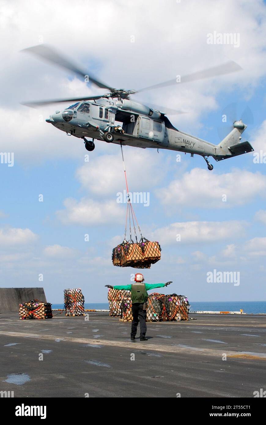 helicopter, HSC 23, MH-60S Sea Hawk, replenishment, USS Nimitz (CVN 68 ...