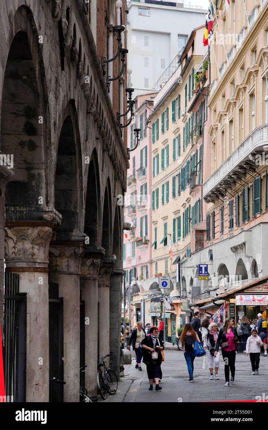 Old town alley ,Capital of the region Liguria, Genova,Region Liguria ...