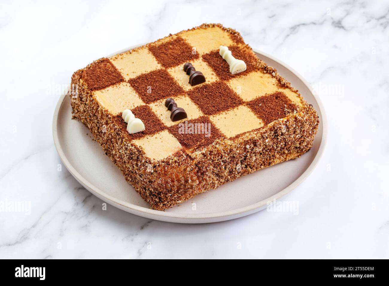 shortbread cake in the form of a chessboard Stock Photo - Alamy