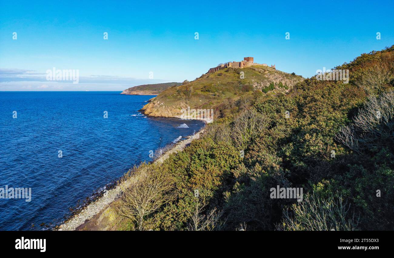 23 October 2023, Denmark, Vang: View of the ruins of the medieval ...