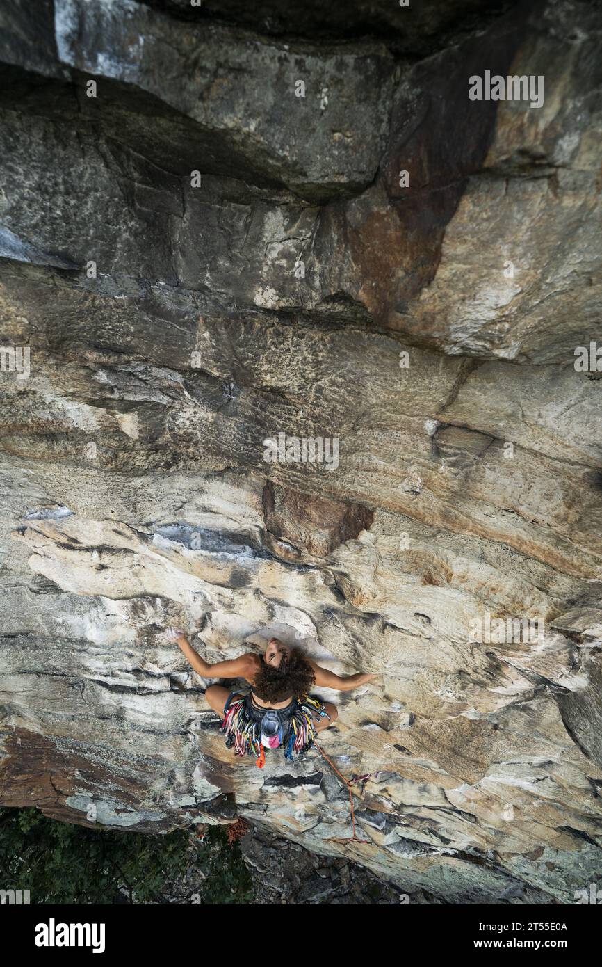 Old woman rock climbing hi-res stock photography and images - Alamy