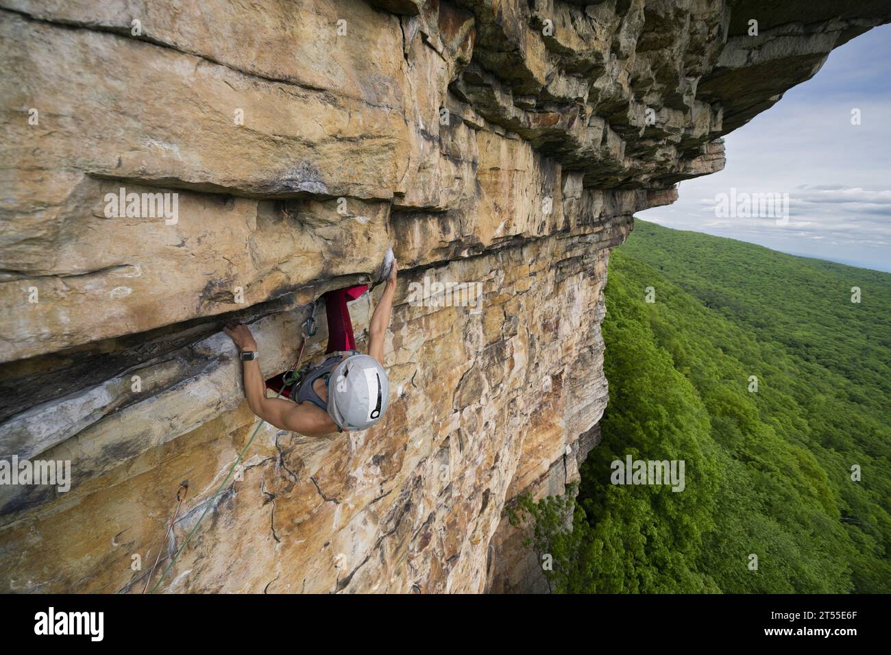 Female Traditional Rock Climbing Gunks NY USA Stock Photo - Alamy