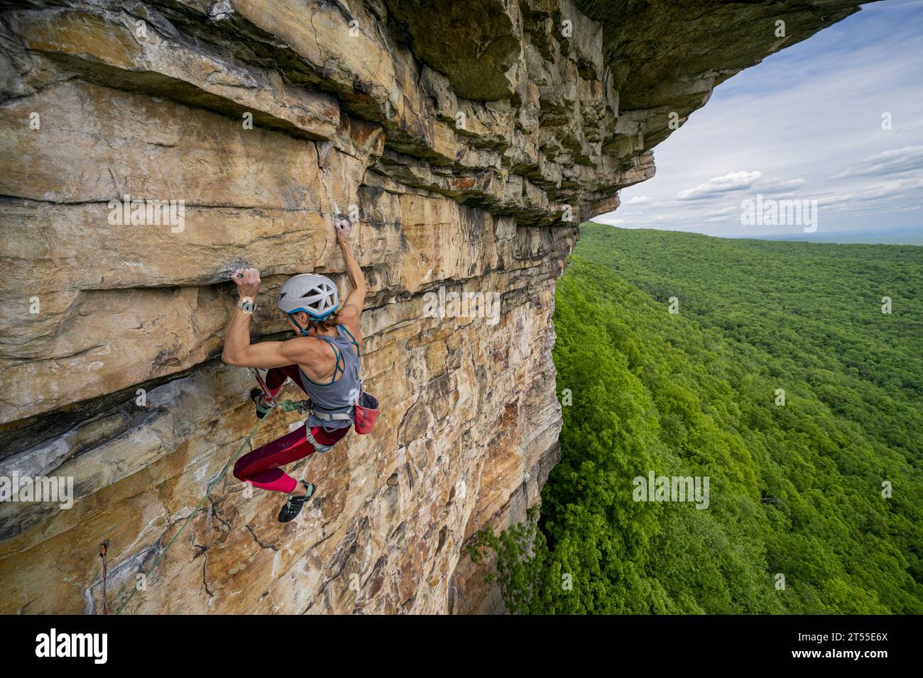 Female Traditional Rock Climbing Gunks NY USA Stock Photo - Alamy