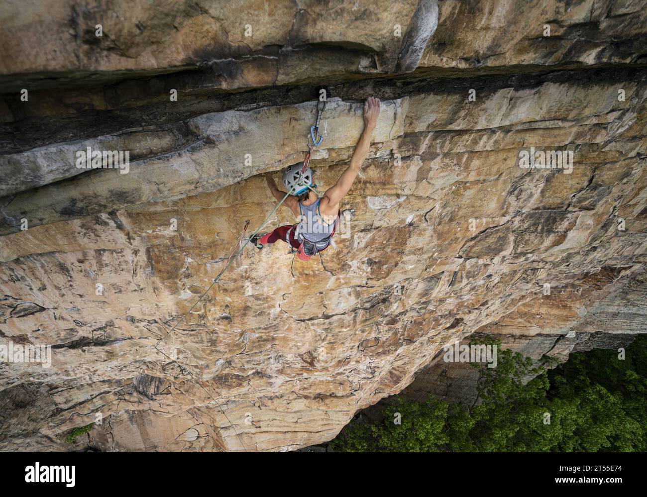 Female Traditional Rock Climbing Gunks NY USA Stock Photo - Alamy