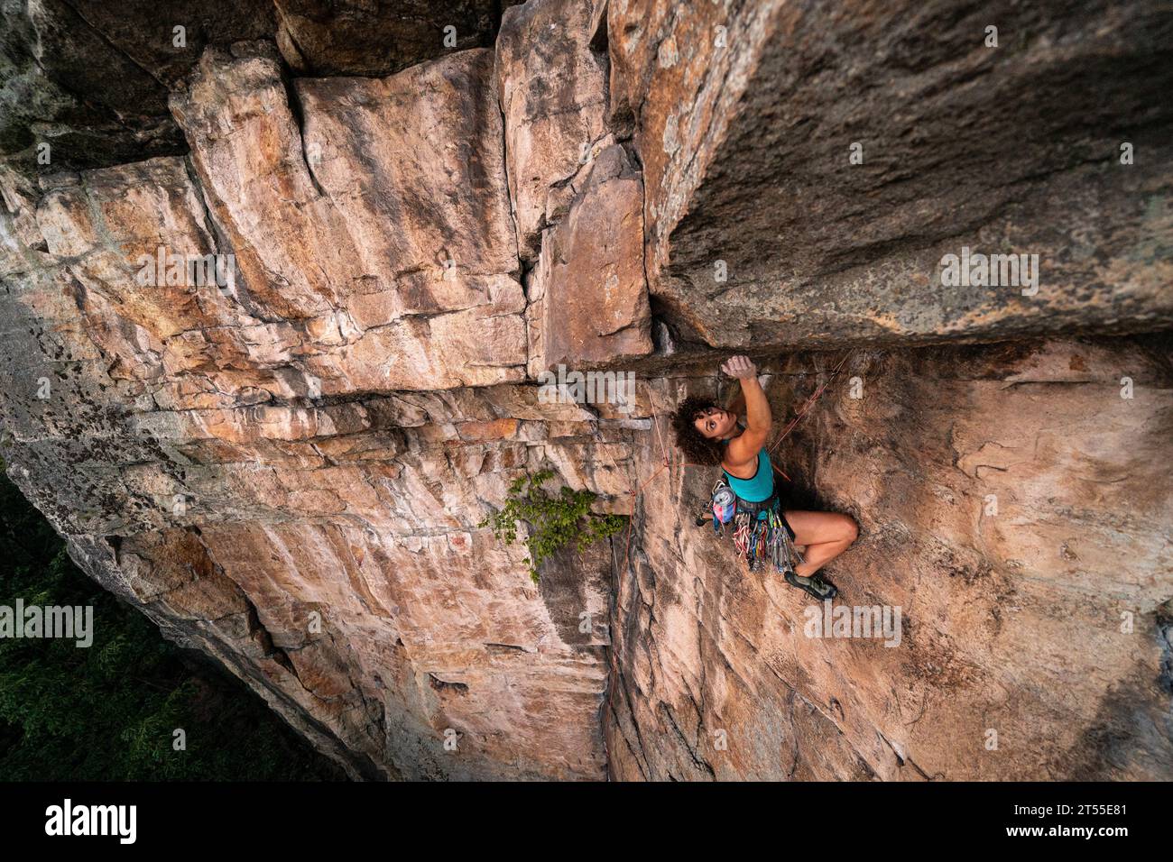 Amanda Milhet - Birdcage - Gunks NY USA Climbing Stock Photo - Alamy