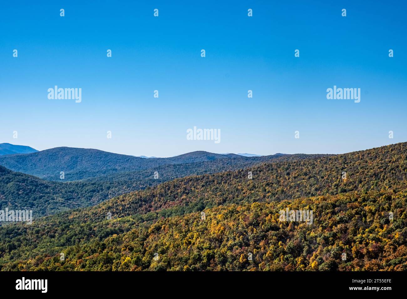 Panoramic view of fall color in Shenandoah National Park Stock Photo ...