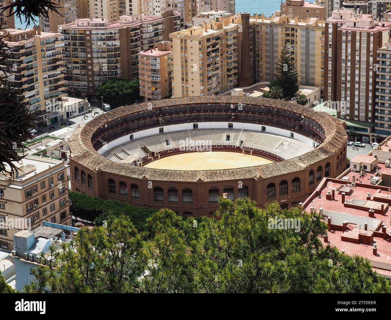 Aerial view of Malaga bullring - Spain Stock Photo - Alamy