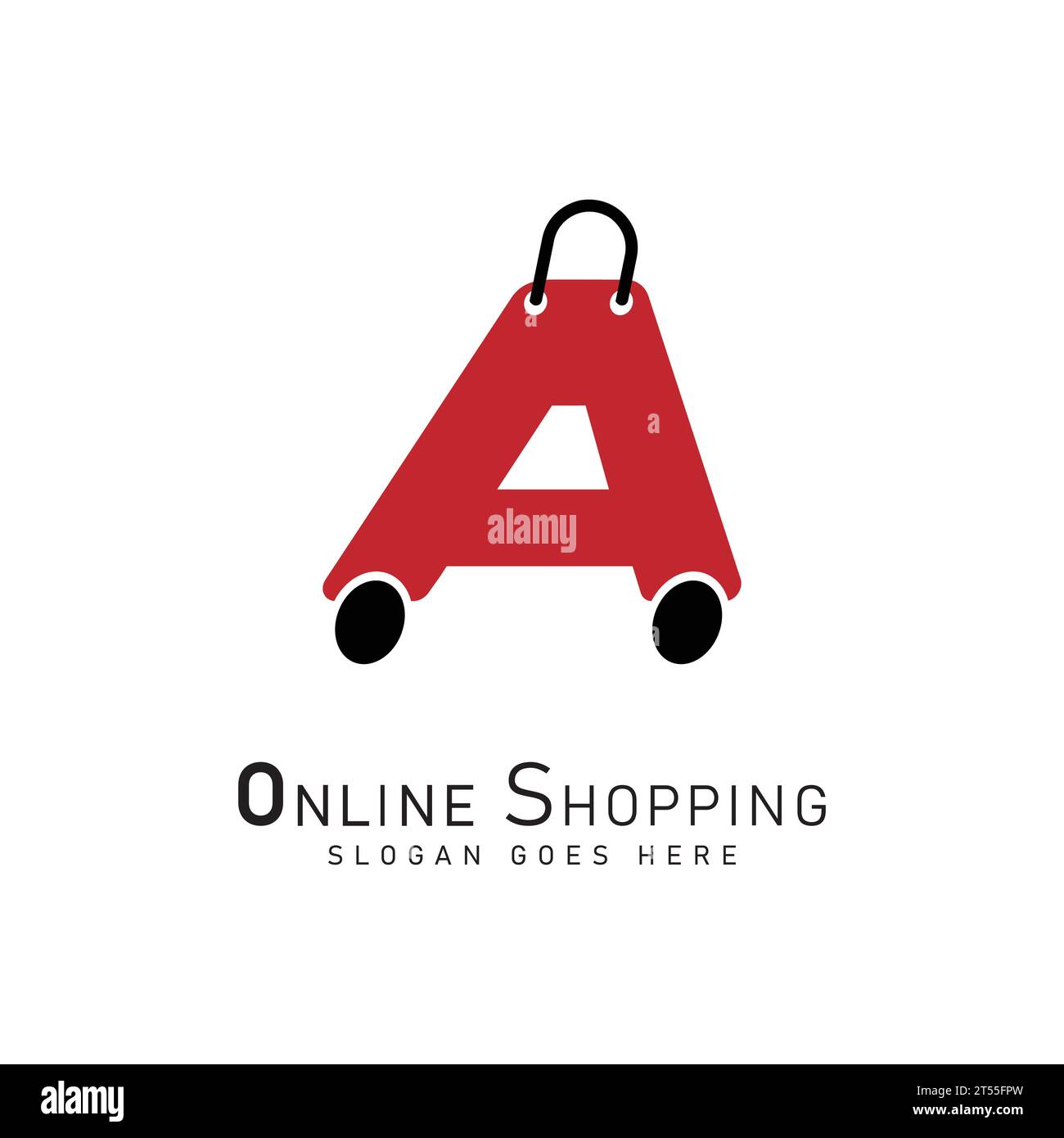 Letter A for Shopping Logo template, ecommerce icon. Alphabet A bag ...