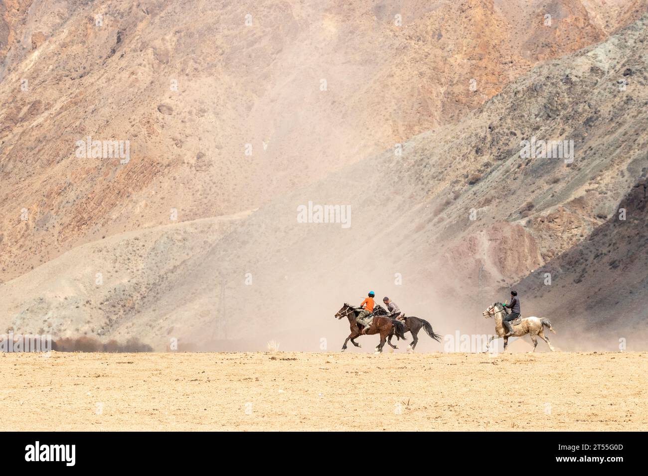 Riders at a game of Kok-boru (or Ulak-tartish or Buzkachi), Central ...