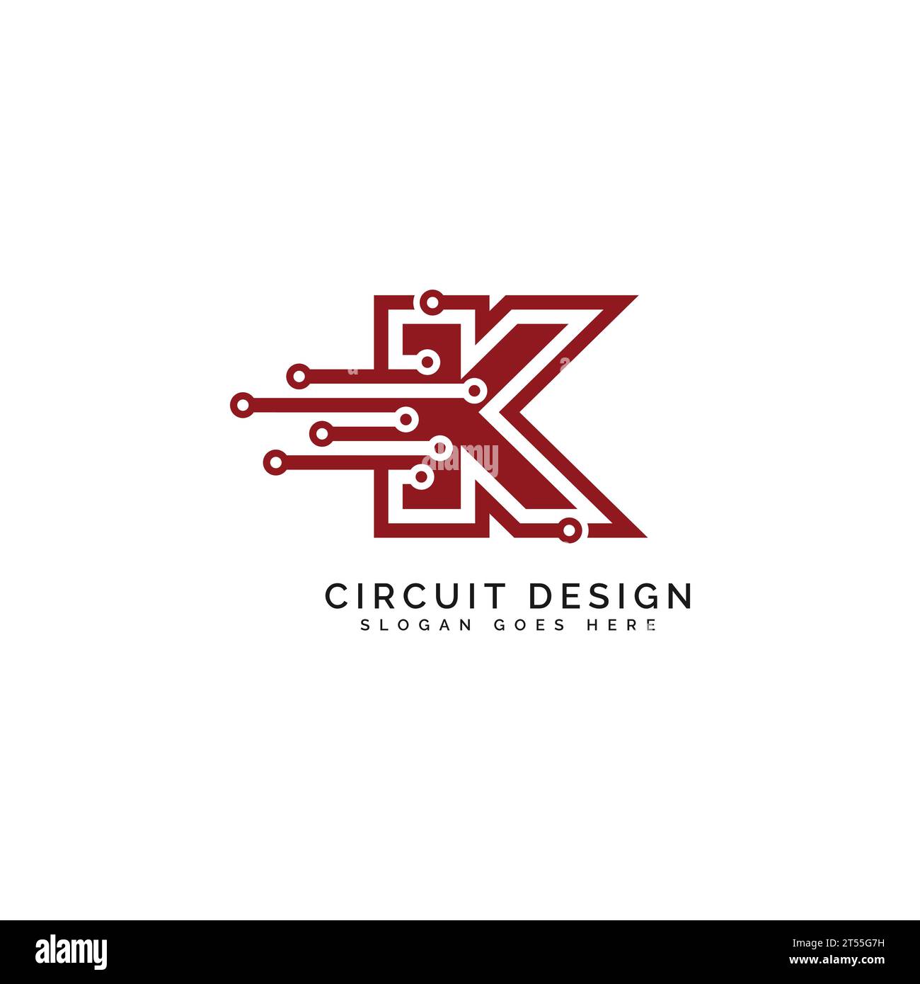 Letter K logo, Circuit shape symbol, Technology and digital abstract ...