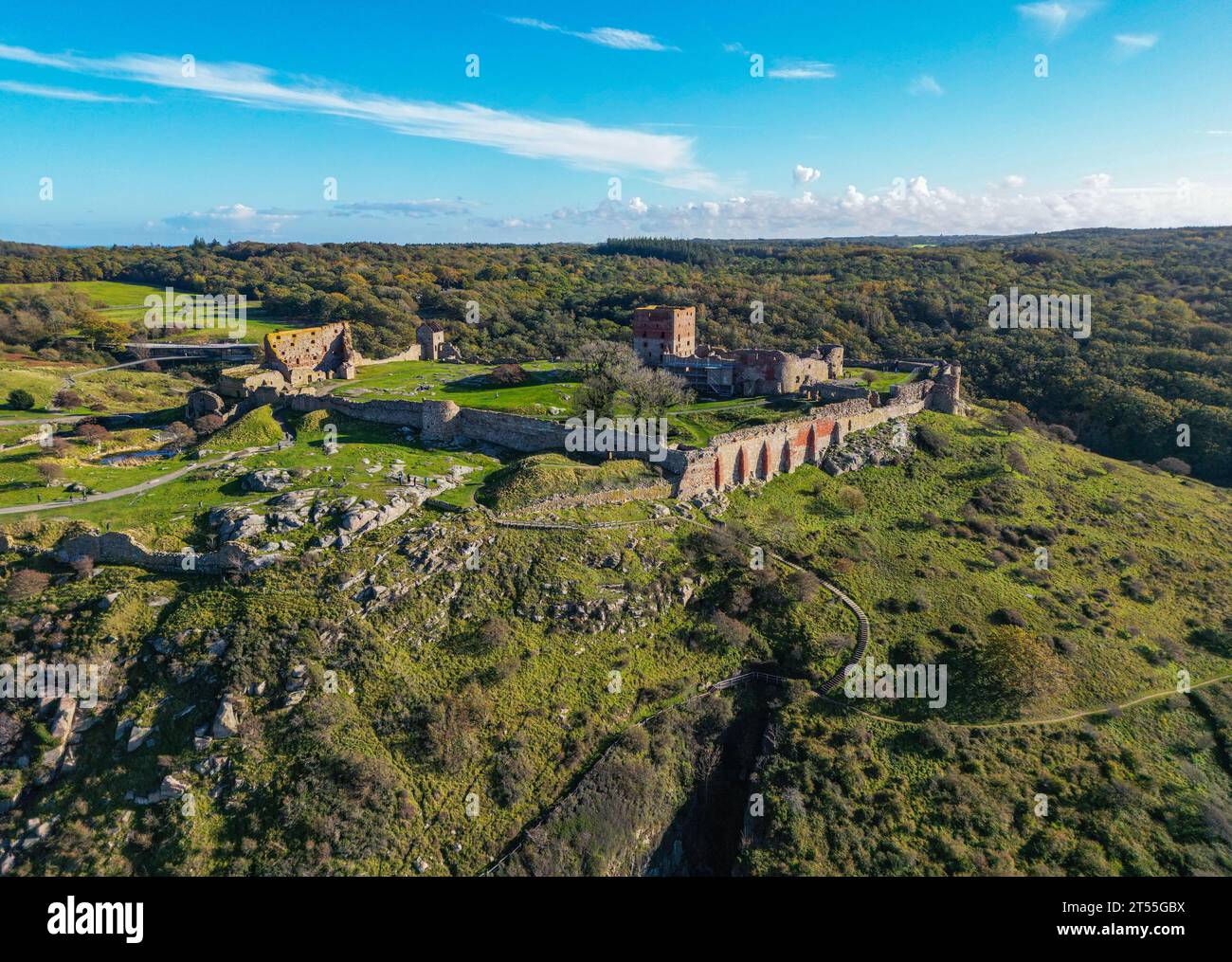 Vang, Denmark. 23rd Oct, 2023. View of the ruins of the medieval ...