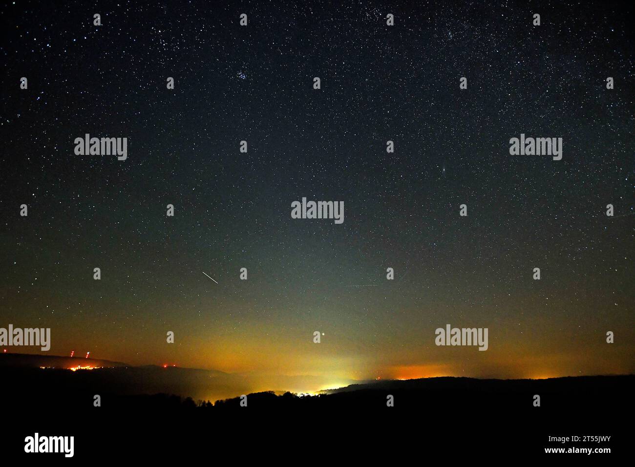 Stars less visible in the night sky due to light pollution from the A36 ...