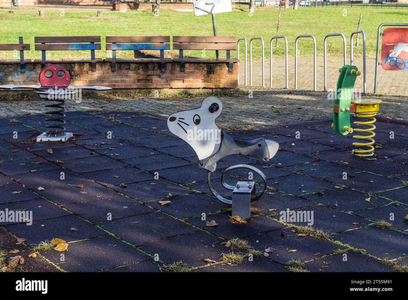 Kids playground in an urban park in Italy Stock Photo - Alamy