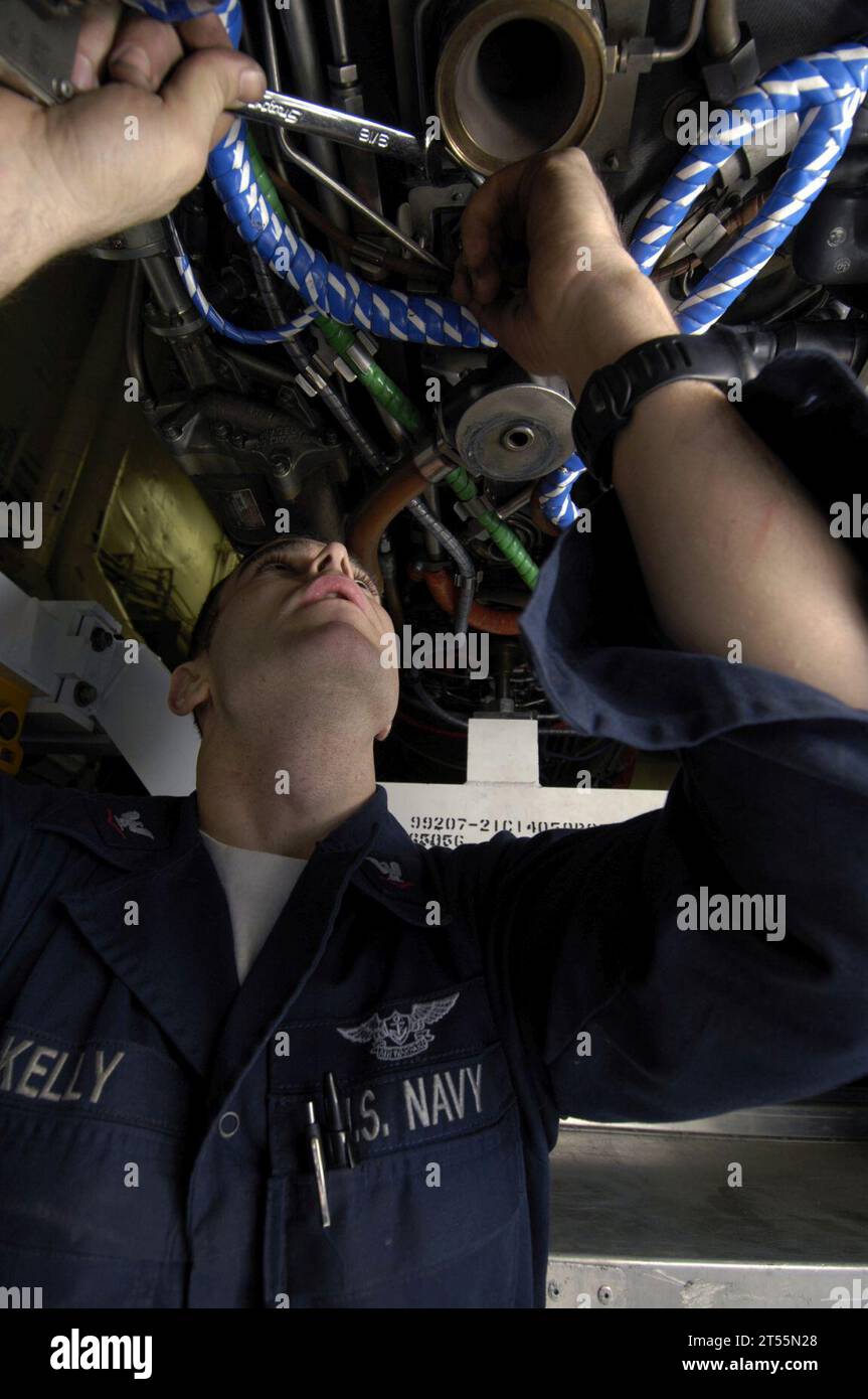jet engine air line, jet shop, maintenance, Persian Gulf, uss harry s ...