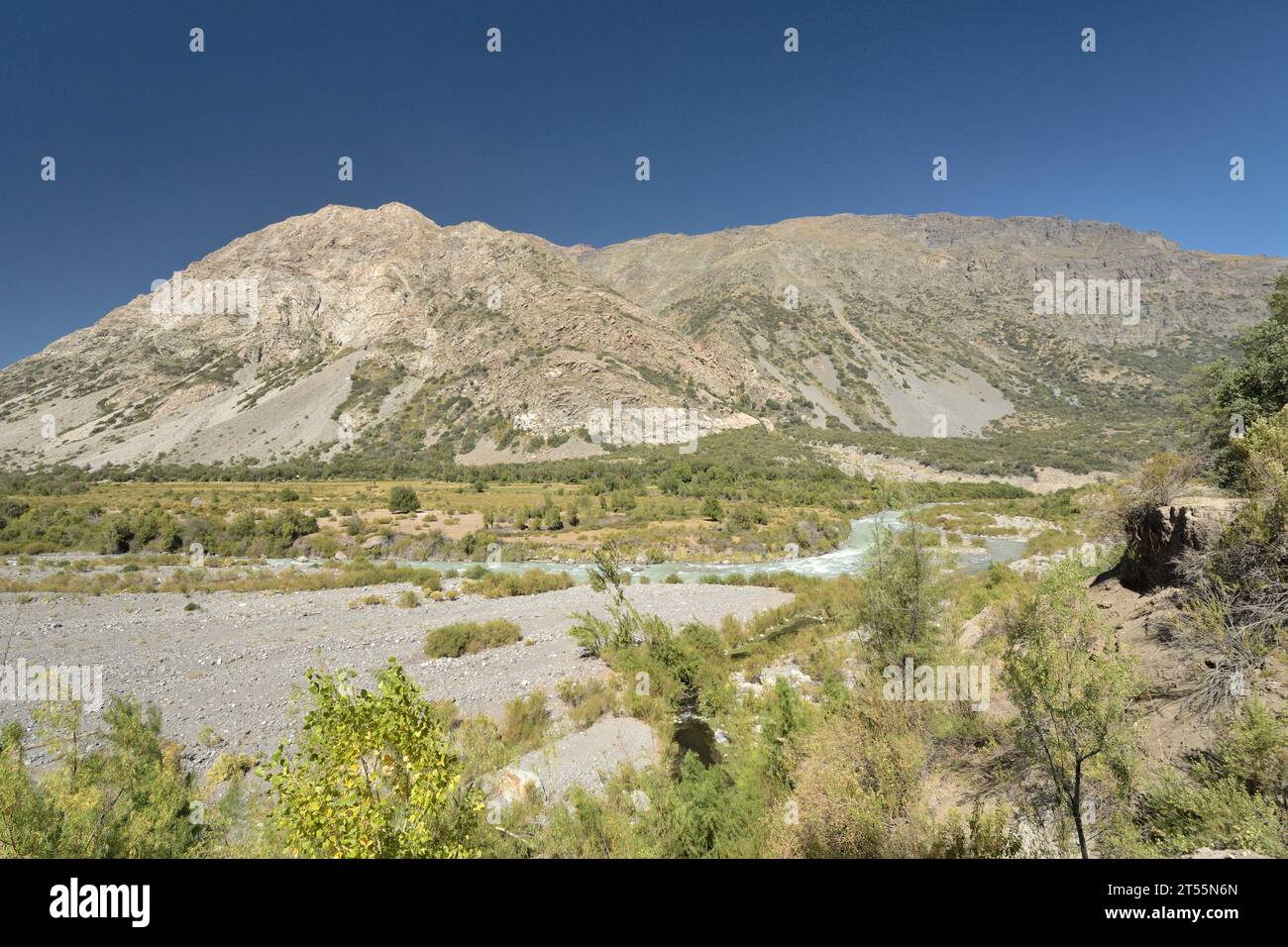 Upper Rio Cachapoal Valley, Andean Cordillera, O'Higgins Region, Chile ...