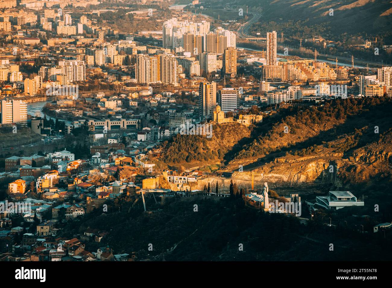 Tbilisi Georgia. Residential Quarters time . time elevated view ...
