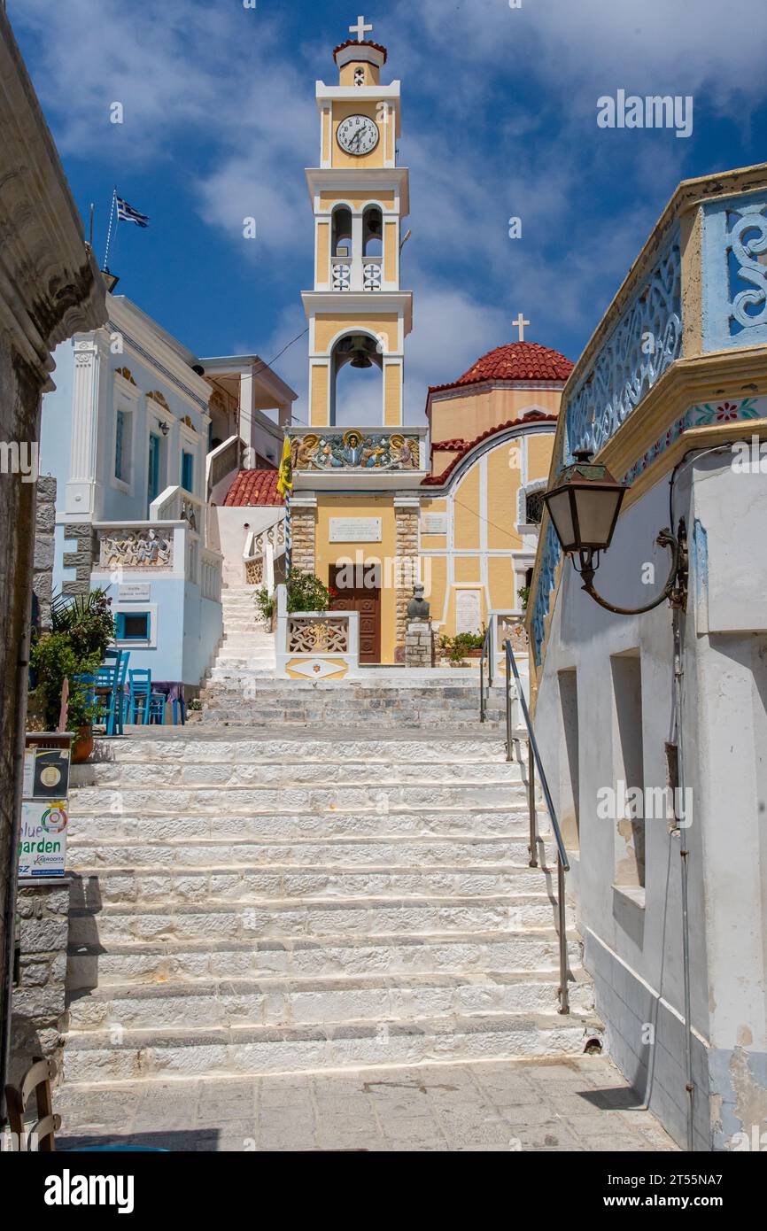 Traditional orthodox church,Olympos,Karpathos Stock Photo - Alamy