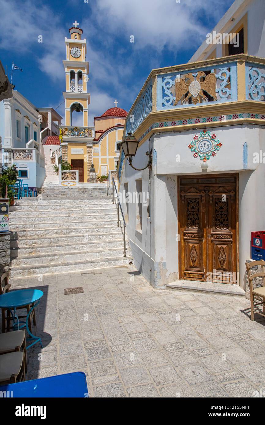 Traditional orthodox church,Olympos,Karpathos Stock Photo - Alamy