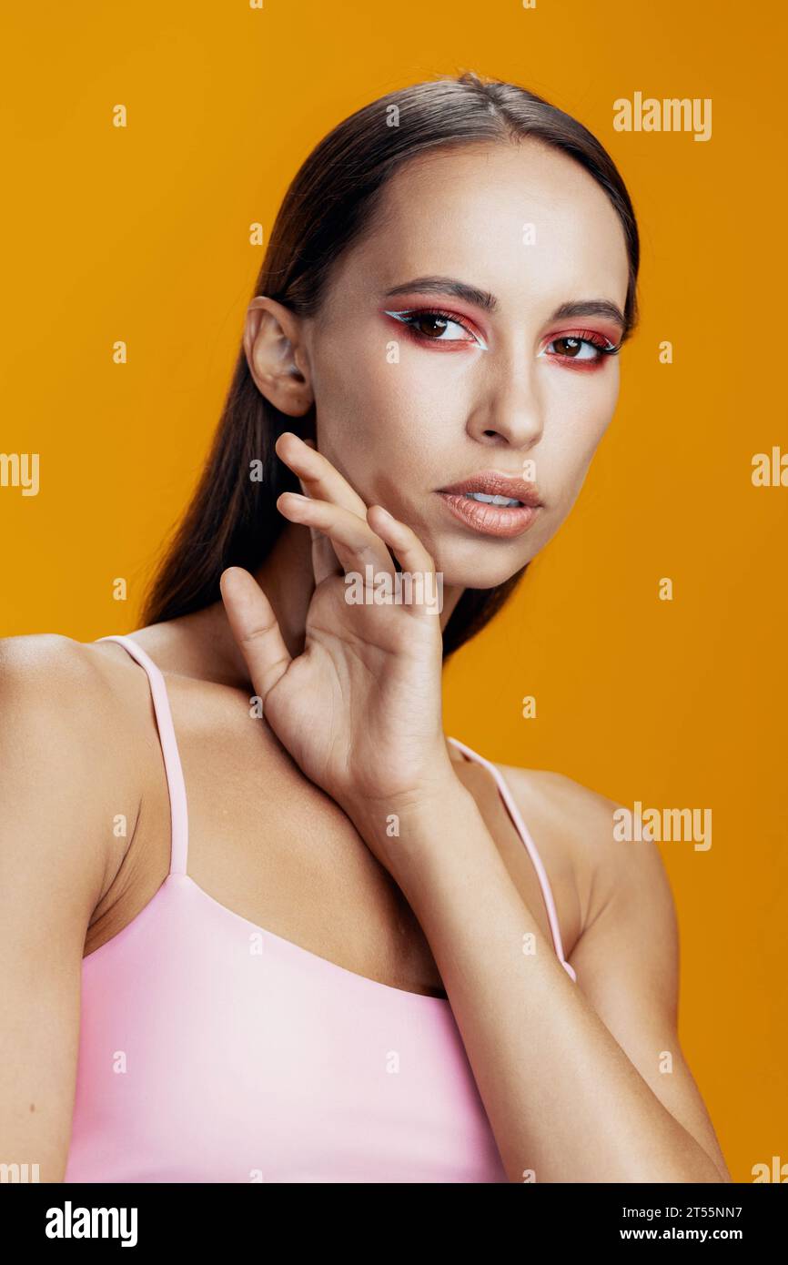 Woman portrait color beauty model face Stock Photo - Alamy