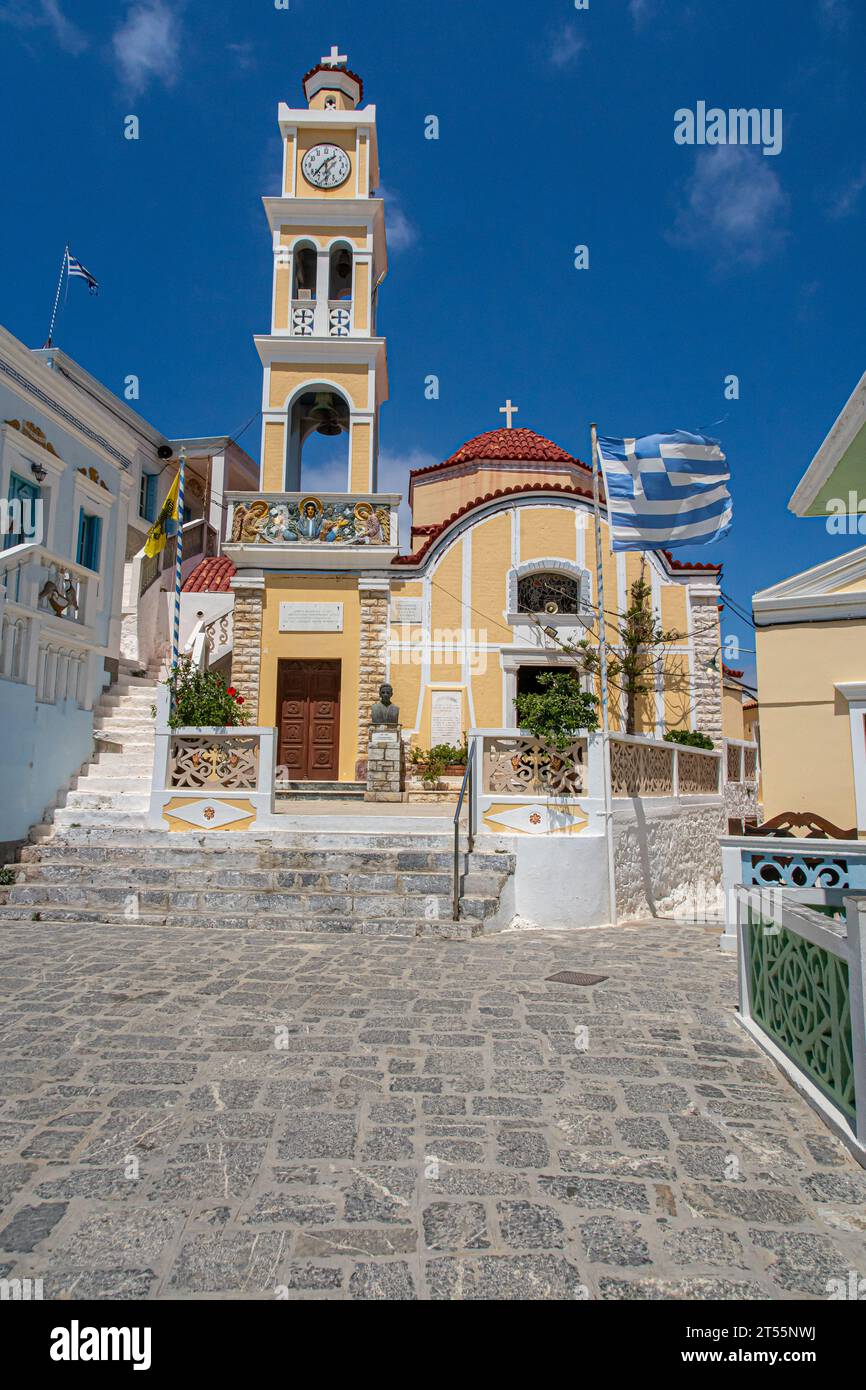 Traditional orthodox church,Olympos,Karpathos Stock Photo - Alamy