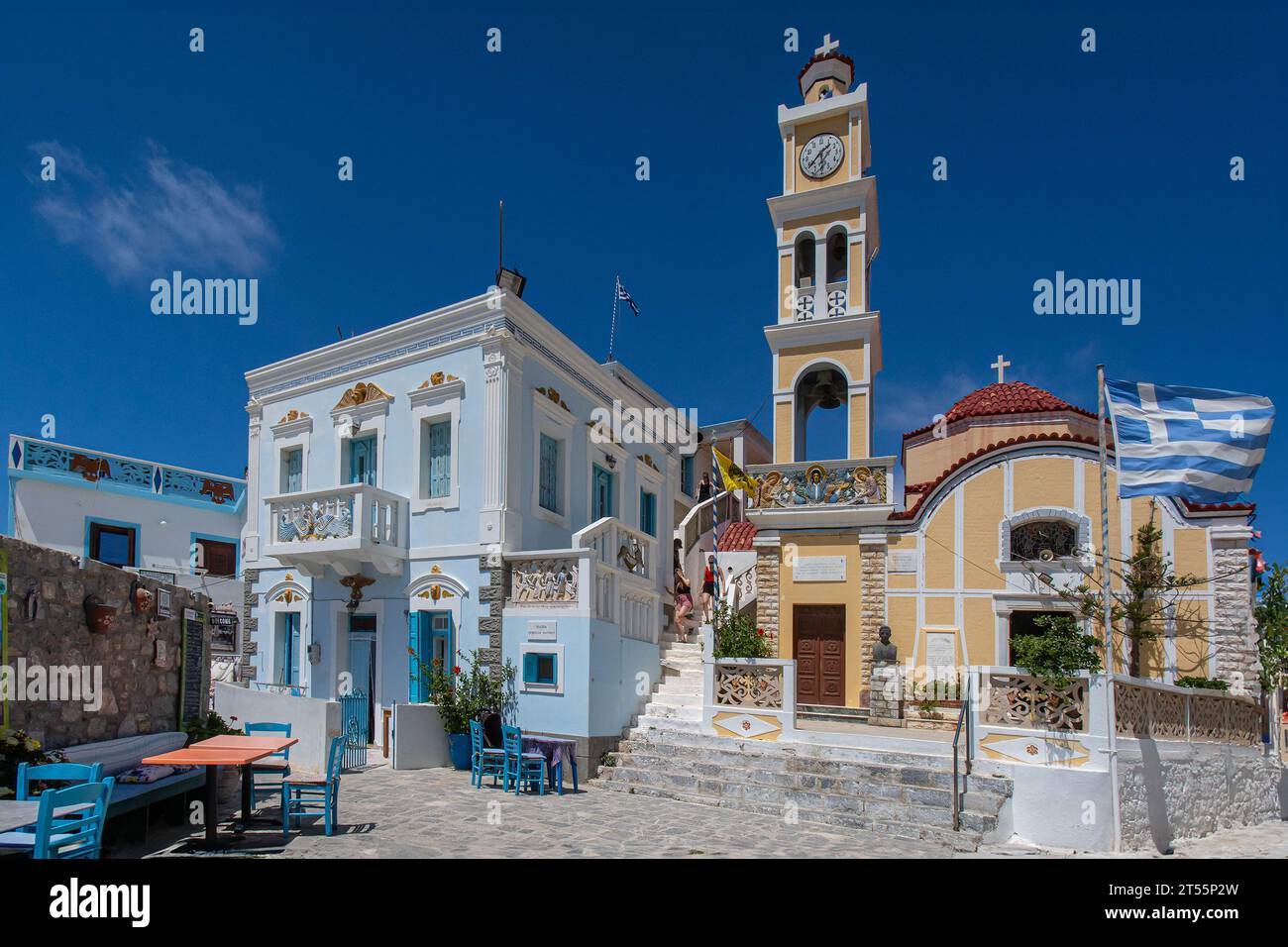 Traditional orthodox church,Olympos,Karpathos Stock Photo - Alamy