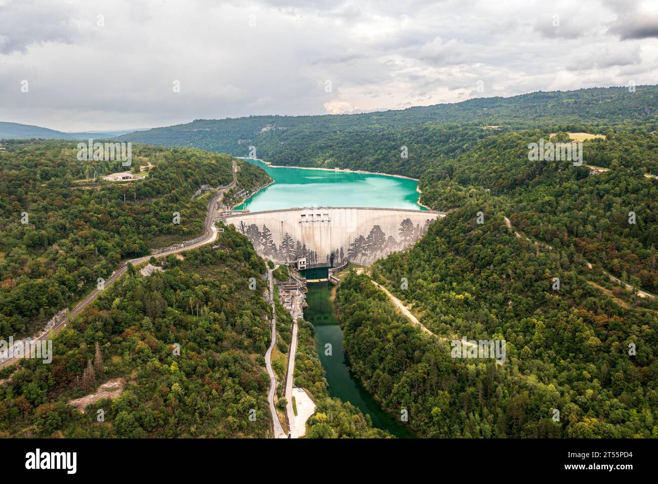 Vouglans dam on the Ain river in summer, Jura, France Stock Photo - Alamy