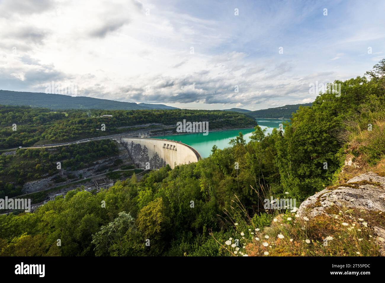Vouglans dam on the Ain river in summer, Jura, France Stock Photo - Alamy
