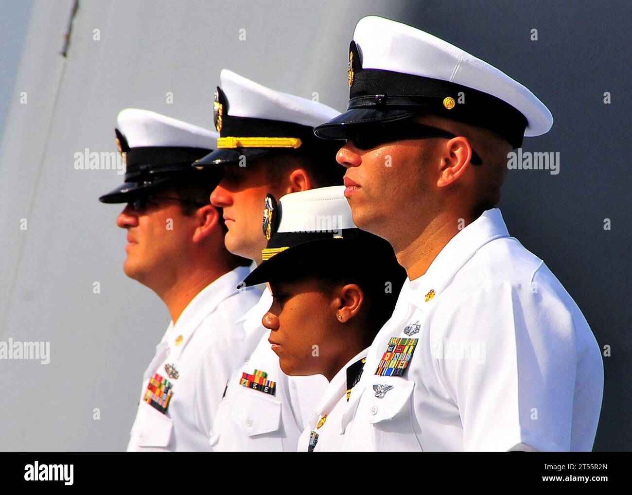 Lake Champlain, manning the rails, navy, people, Sailors Stock Photo ...