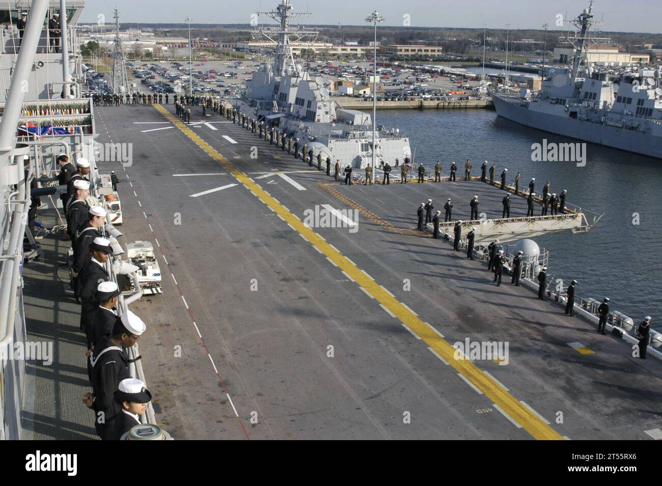 LHD 5, man the rail, MEU, Sailor, ship, underway, USS Bataan Stock ...