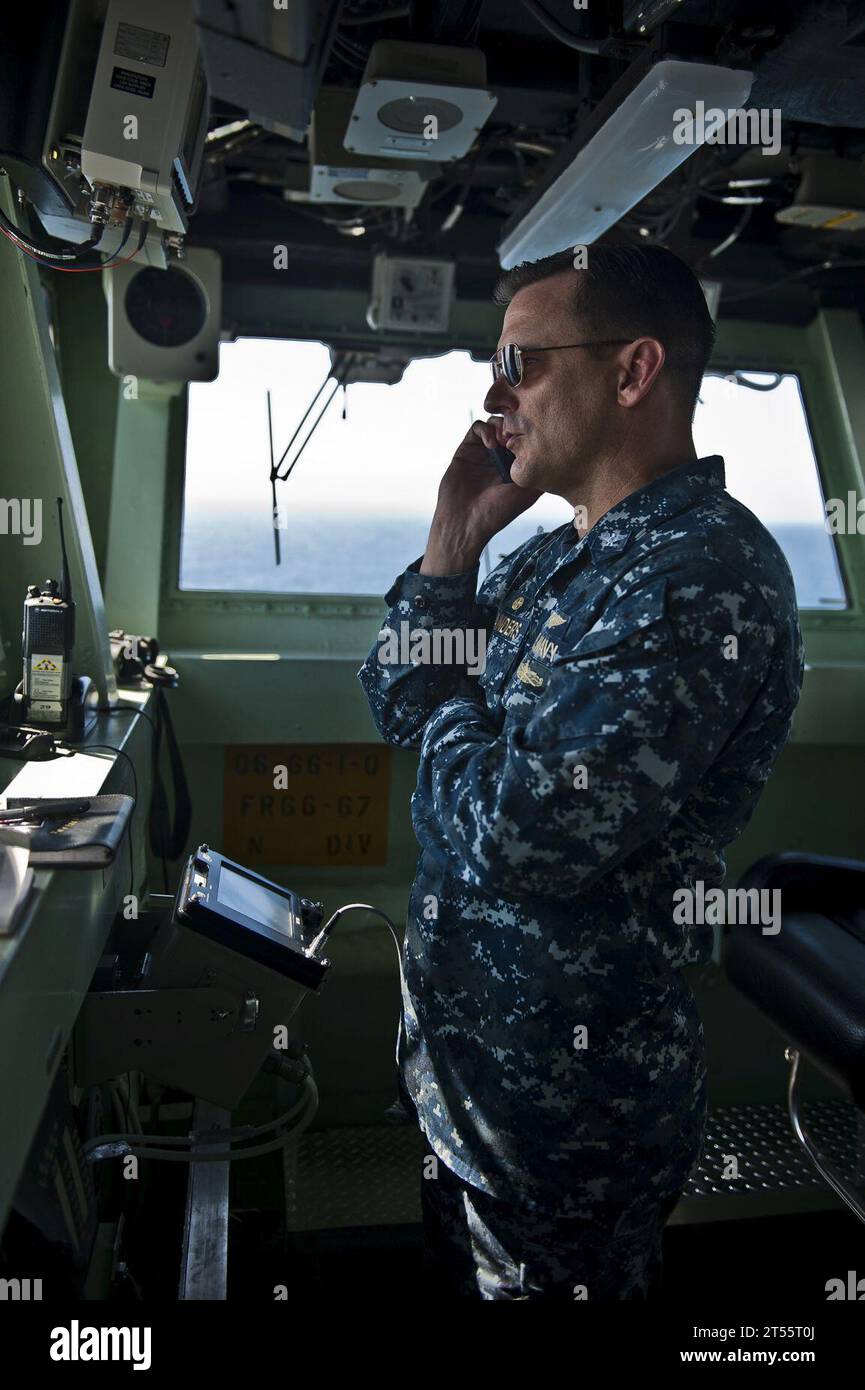 LHD 8, Makin Island, navigation, strait transit exercise Stock Photo ...
